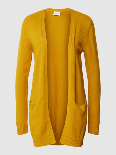 Vila Gebreide cardigan met steekzakken opzij, model 'VIRIL' in geel ...