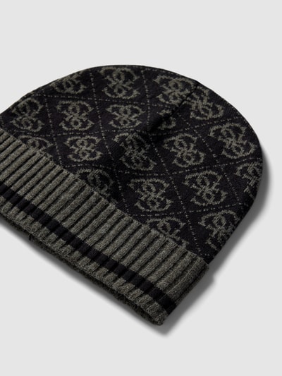 Guess Beanie mit Label-Muster Modell 'VEZZOLA' (black) online kaufen