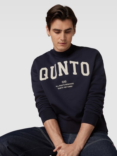 Qunto Sweatshirt mit Label-Stitching (dunkelblau) online kaufen