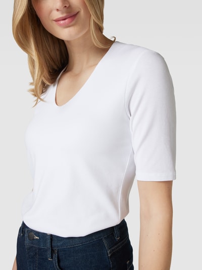 More & More T-Shirt mit V-Ausschnitt (weiss) online kaufen