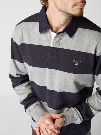 Gant Rugby-Shirt mit Blockstreifen (hellgrau melange) online kaufen