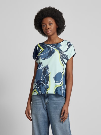 OPUS T-Shirt aus Viskose mit Allover-Muster Modell 'Stini' (marine) online kaufen