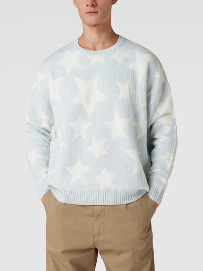 Review Strickpullover Mit Allover Muster Hellblau Online Kaufen