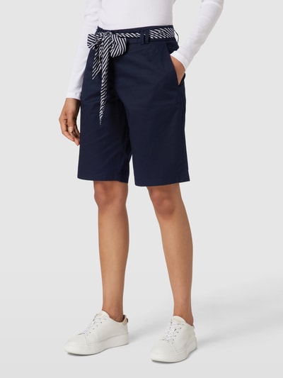 Christian Berg Woman Bermuda met stoffen ceintuur in donkerblauw online kopen | P&C