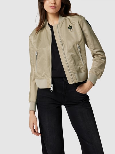 Blauer Usa Blouson met labelpatch in beige online kopen | P&C