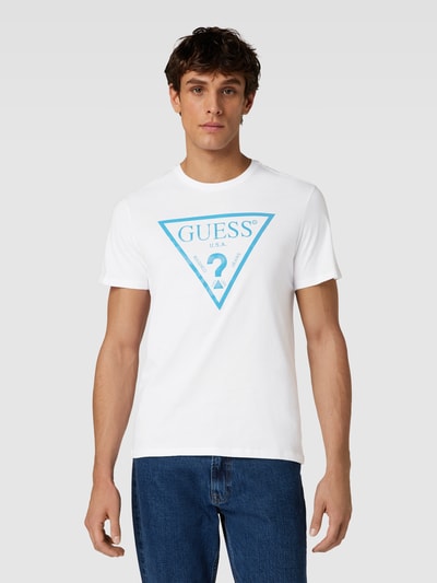 Guess T-Shirt mit Statement-Print Modell 'REFLECTIVE LOGO' (weiss ...