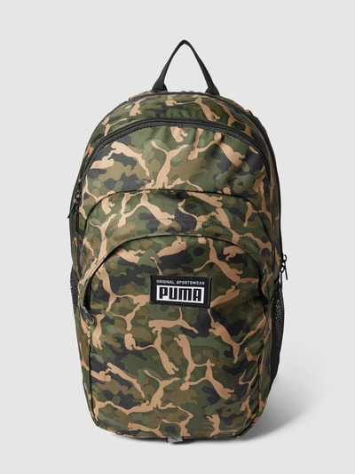 PUMA Rucksack mit Allover-Logo-Muster Modell 'Academy' (oliv) online kaufen