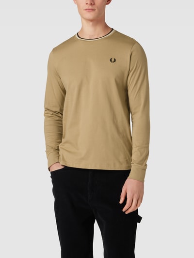 Fred Perry Longsleeve mit Label-Stitching (sand) online kaufen