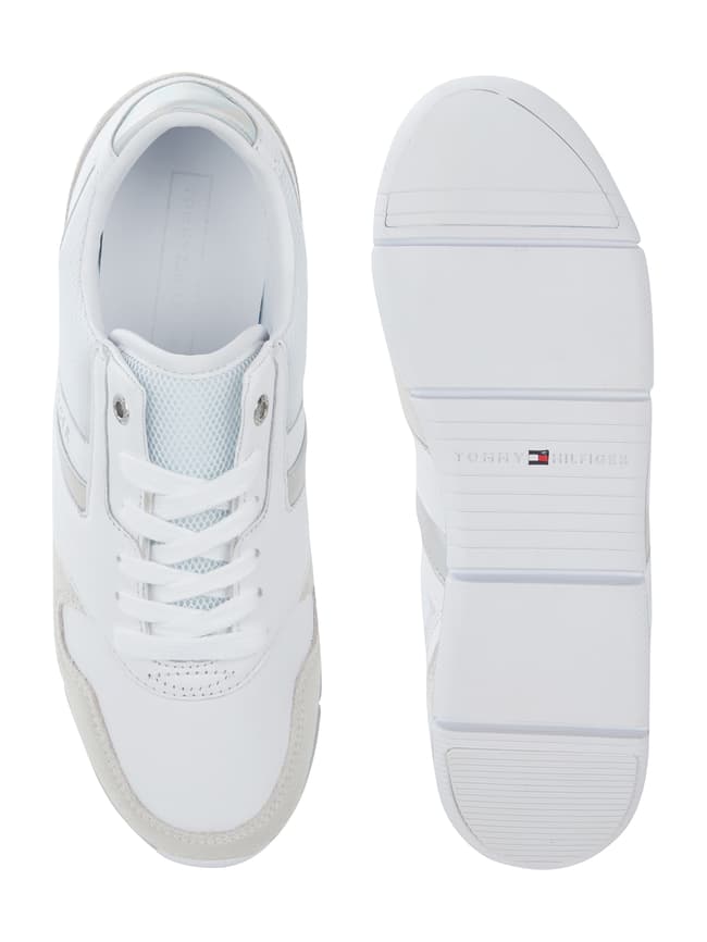 Tommy Hilfiger Sneaker aus Leder und Mesh weiss online kaufen