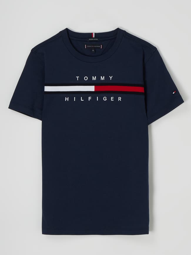 Tommy Hilfiger Teens T Shirt aus Bio Baumwolle marine online kaufen