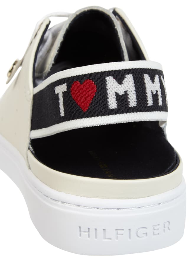 Tommy Hilfiger Slip On Sneaker aus Leder mit elastischem Riemen weiss online kaufen