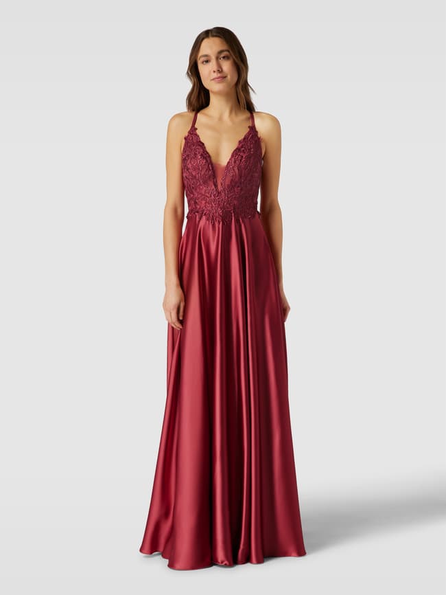 Luxuar Abendkleid mit Zierbesatz (rostrot) online kaufen