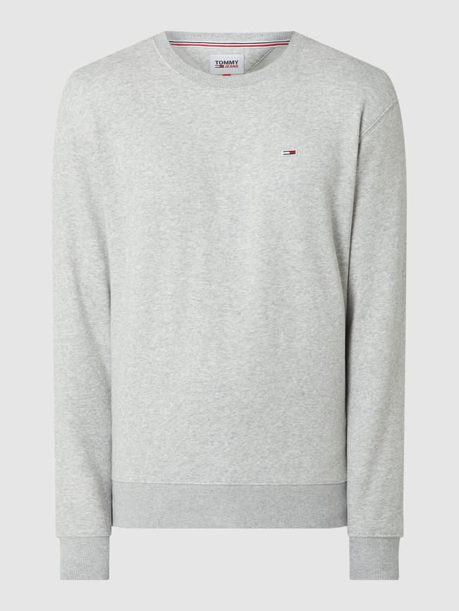 Tommy Jeans Sweatshirt mit Logo hellgrau melange online kaufen