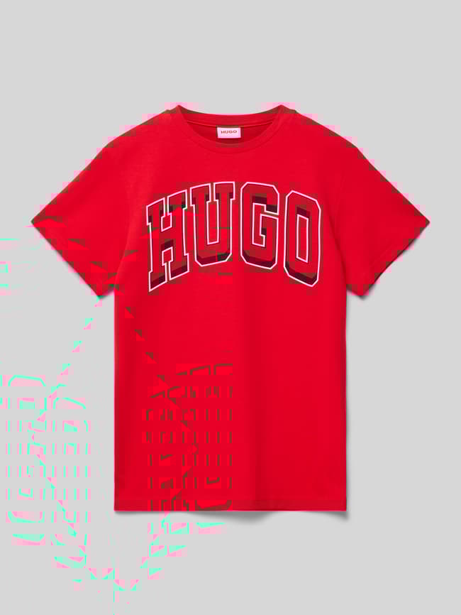 HUGO T-Shirt mit Label-Print (rot) online kaufen