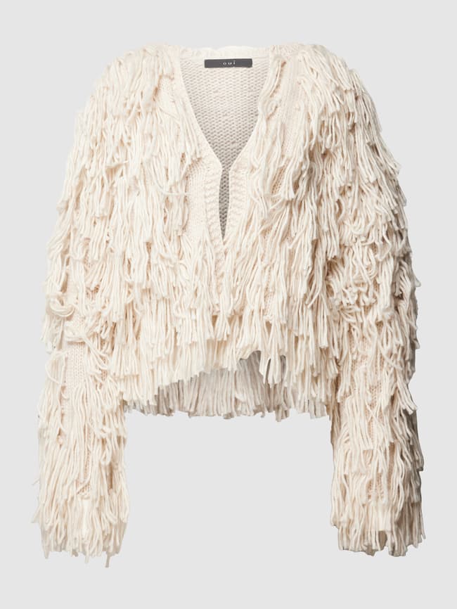 Oui Cardigan mit Fransen (offwhite) online kaufen