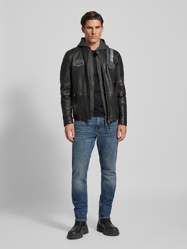 Gipsy Lederjacke mit Kapuze Modell 'TINON' (black) online kaufen