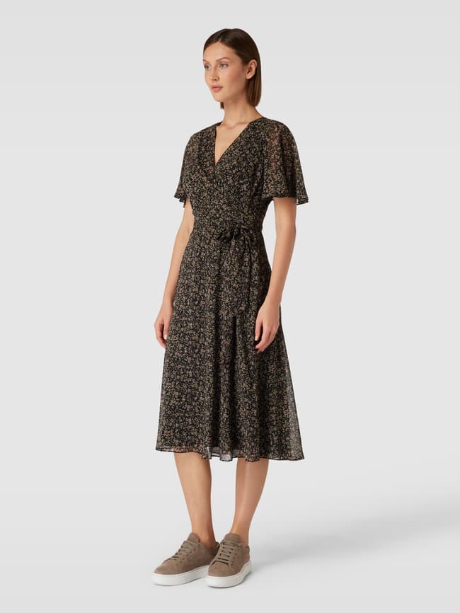 Kup online Lauren Ralph Lauren Sukienka midi z rękawami z falbanami ...