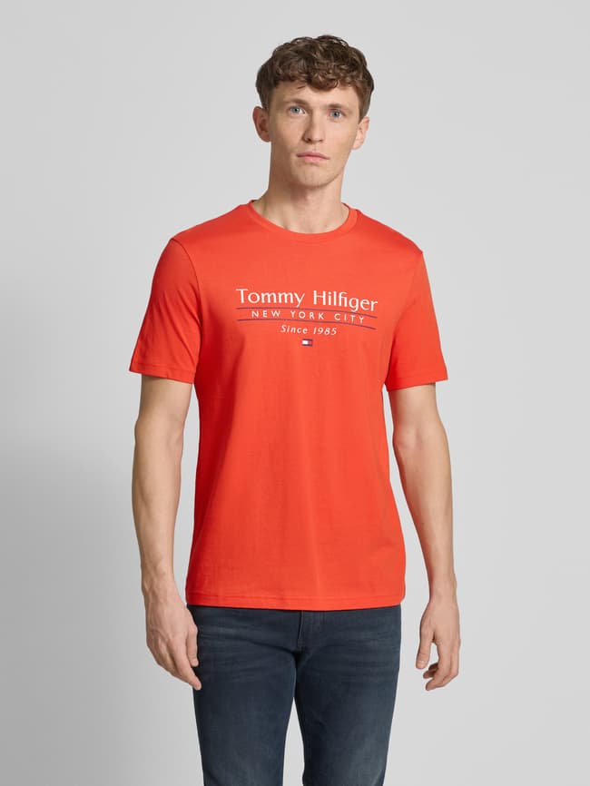Tommy Hilfiger T Shirt mit Label Print orange online kaufen