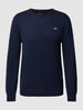 Gant Strickpullover mit Rundhalsausschnitt und Label-Stitching ...