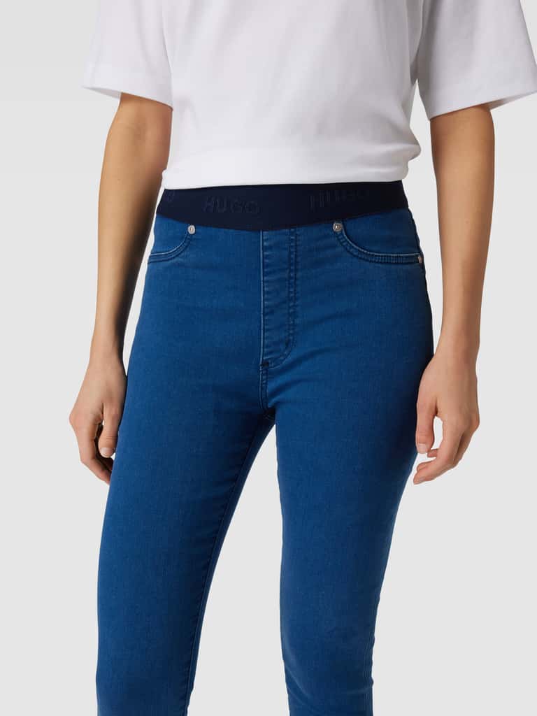 HUGO Jeans met labeldetails in donkerblauw online kopen | P&C