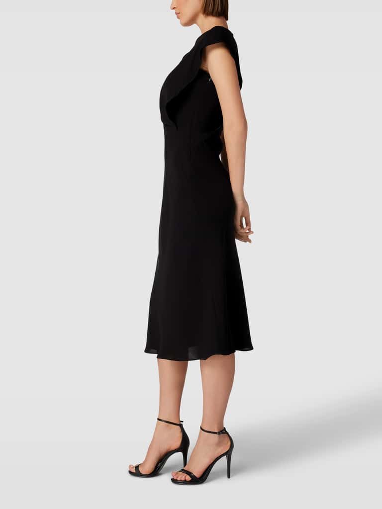 Max Mara Studio Midi-jurk met knoopdetail, model 'OSCURO' in zwart ...