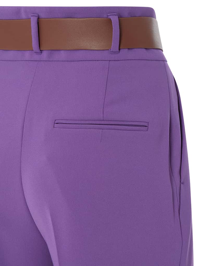 Max Mara Studio Bandplooibroek met riem, model 'Ariel' in violet online ...