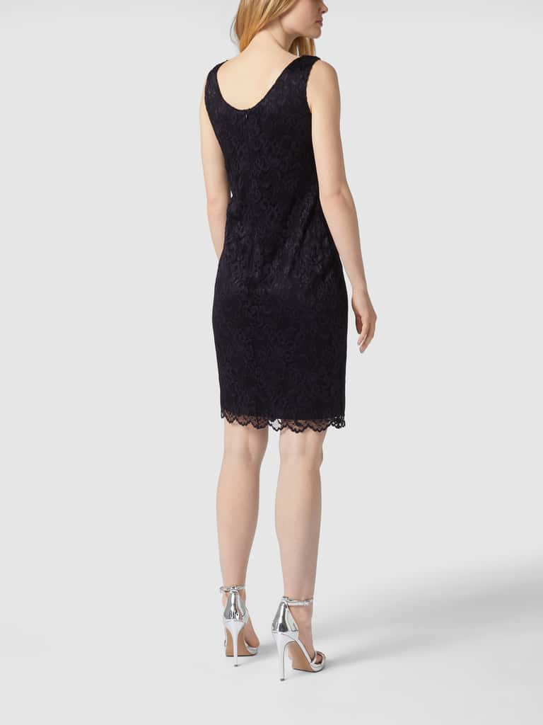 Vera Mont Cocktailkleid aus Spitze mit Chiffonbesatz (dunkelblau) online kaufen