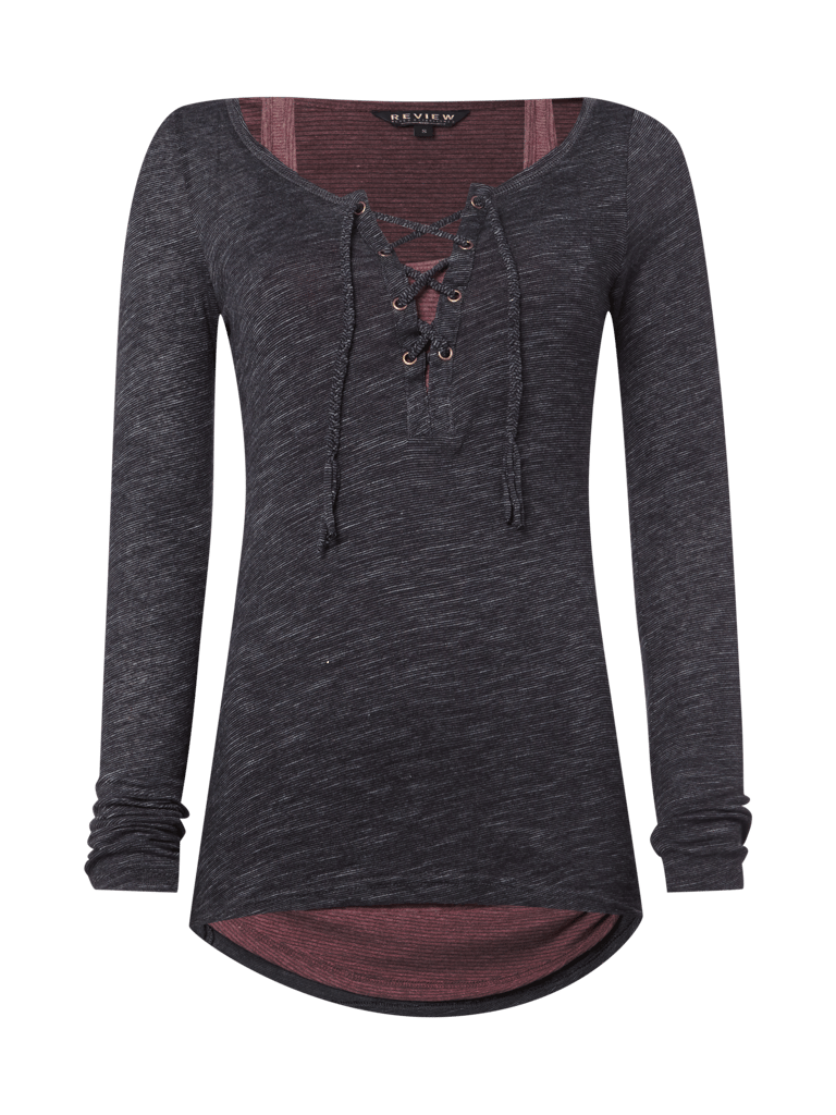 REVIEW Longsleeve mit separatem Untertop (anthrazit) online kaufen