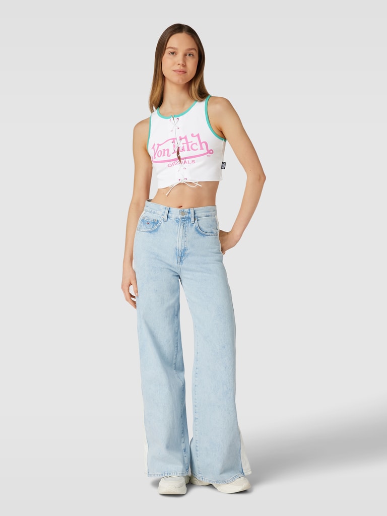 Von Dutch Crop Top mit Logo-Print Modell 'Sunny' (weiss) online kaufen