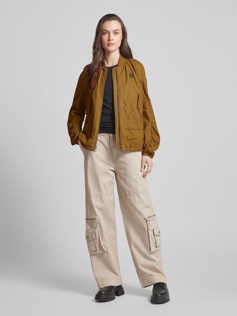 Blauer Usa Jacke mit Label-Detail (khaki) online kaufen