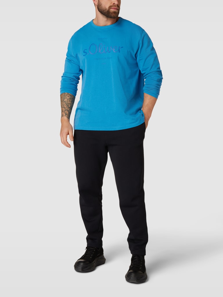 S.Oliver Plus Plus Size Longsleeve mit Label-Print (hellblau) online kaufen