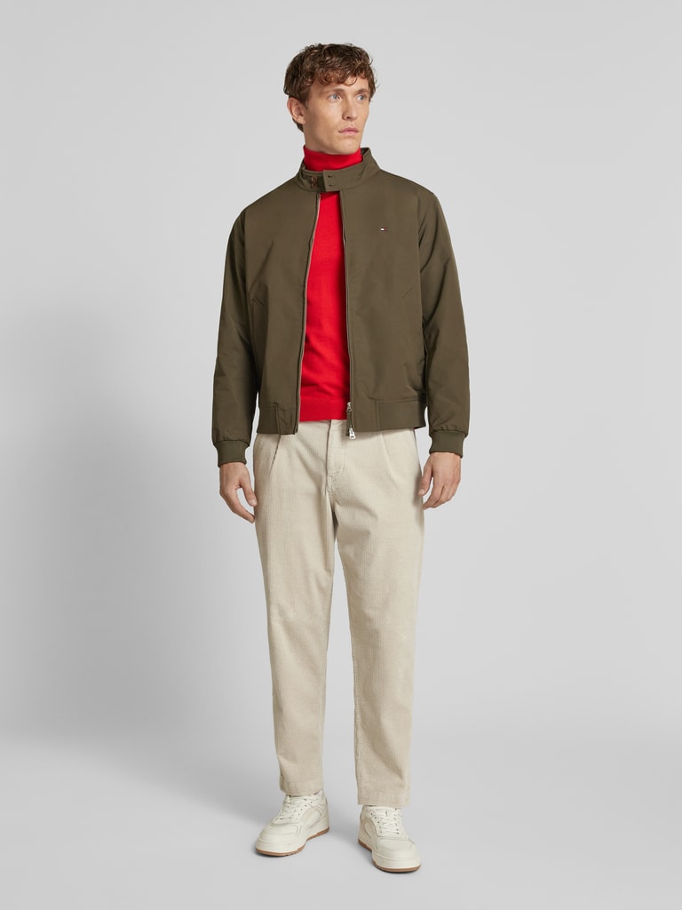 Tommy Hilfiger Jack met logostitching, model 'HARRINGTON' in olijfgroen ...