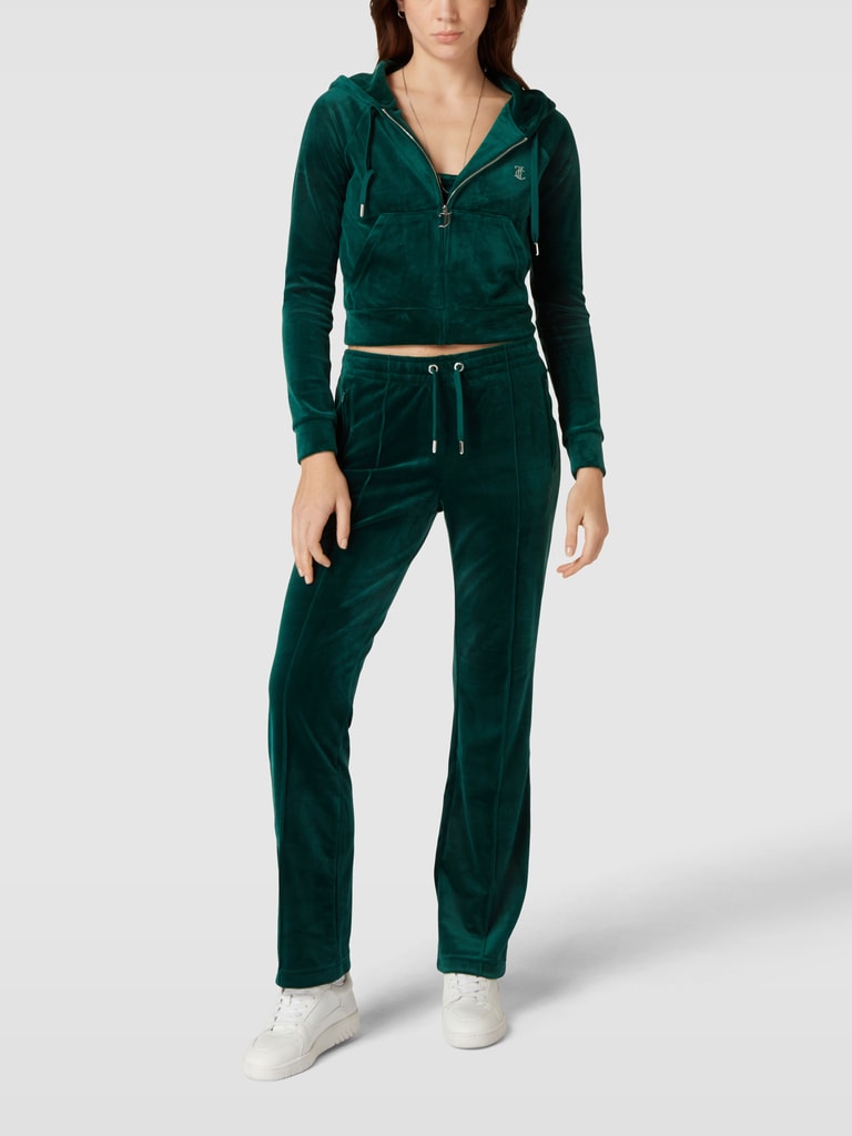 Juicy Couture Sweatjacke mit Ziersteinen Modell 'MADISON' (dunkelgruen) online kaufen