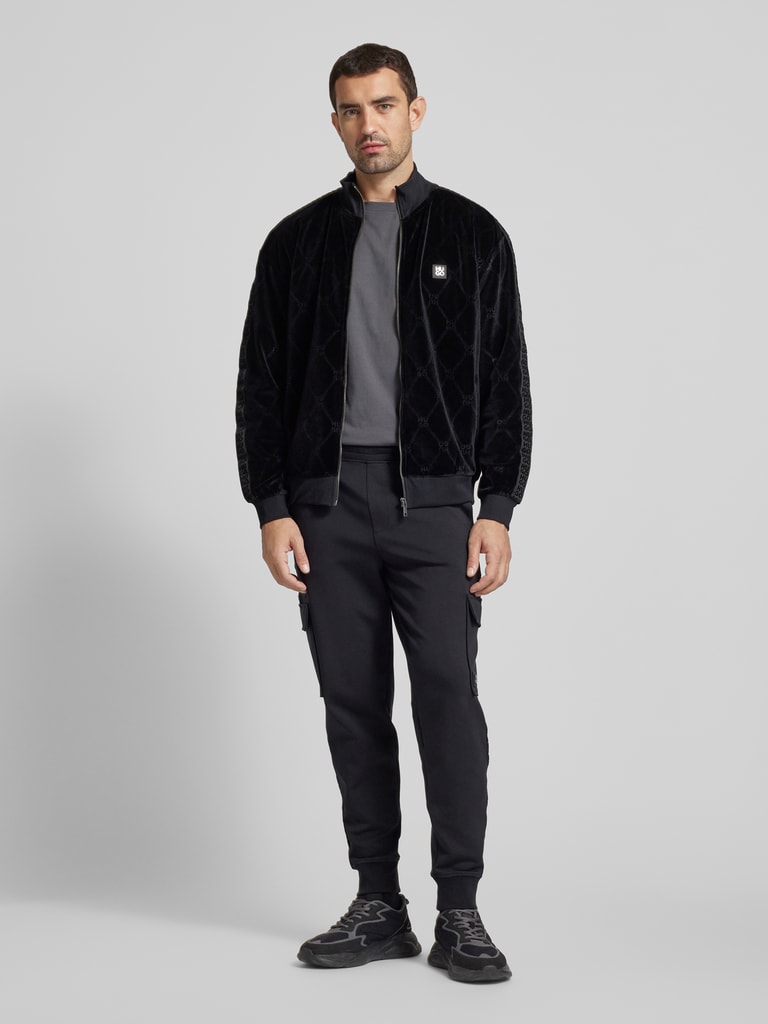 HUGO Sweatjacke mit Label-Detail Modell 'Dranchiso' (black) online kaufen