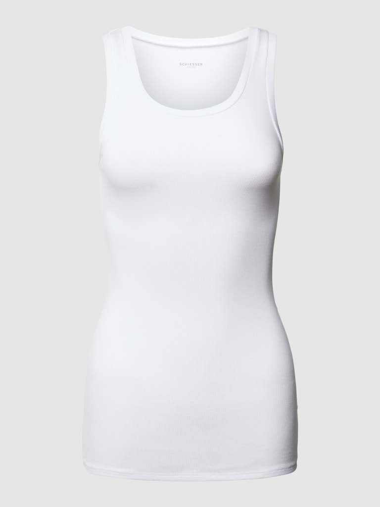 Schiesser Tanktop Mit Feinripp Modell Pure Rib Weiss Online Kaufen
