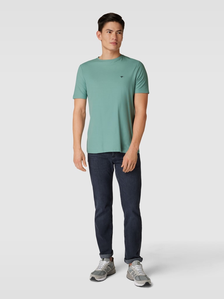 Fynch-Hatton T-Shirt mit Logo-Stitching (schilf) online kaufen