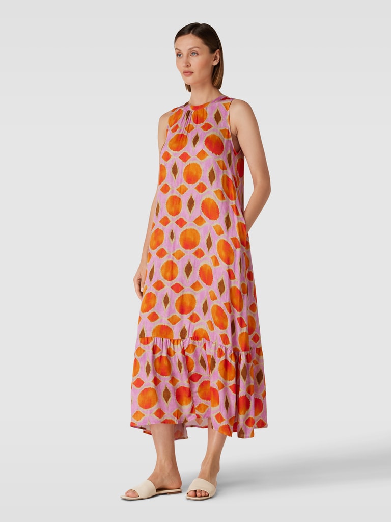 Emily Van den Bergh Midi-jurk met all-over motief, model 'Ethno' in ...