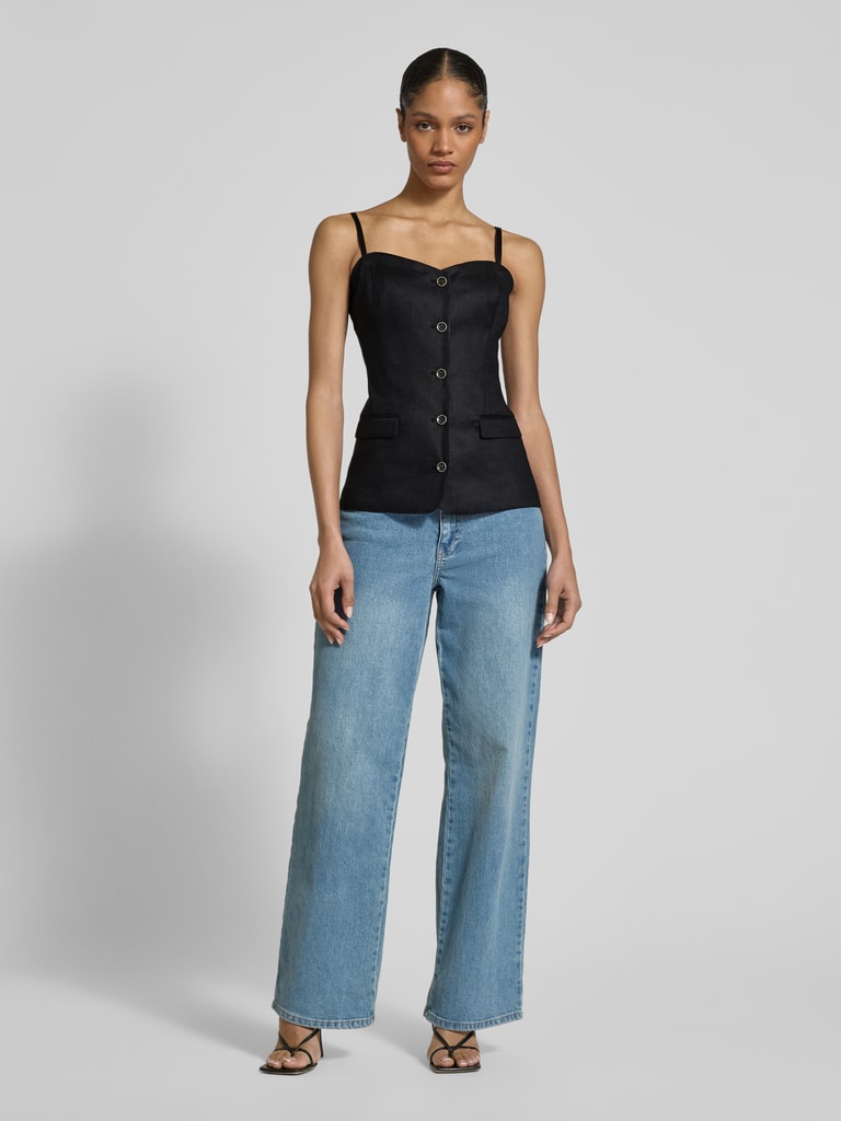 Guess Trägertop mit Knopfleiste Modell 'ISABEAU' (black) online kaufen