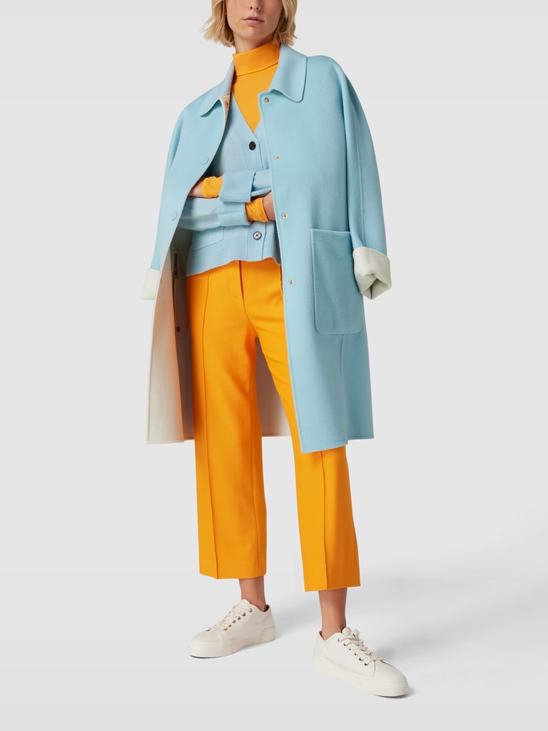 Kup online Marc Cain Kurtka z dzianiny z detalem z logo (błękitny)