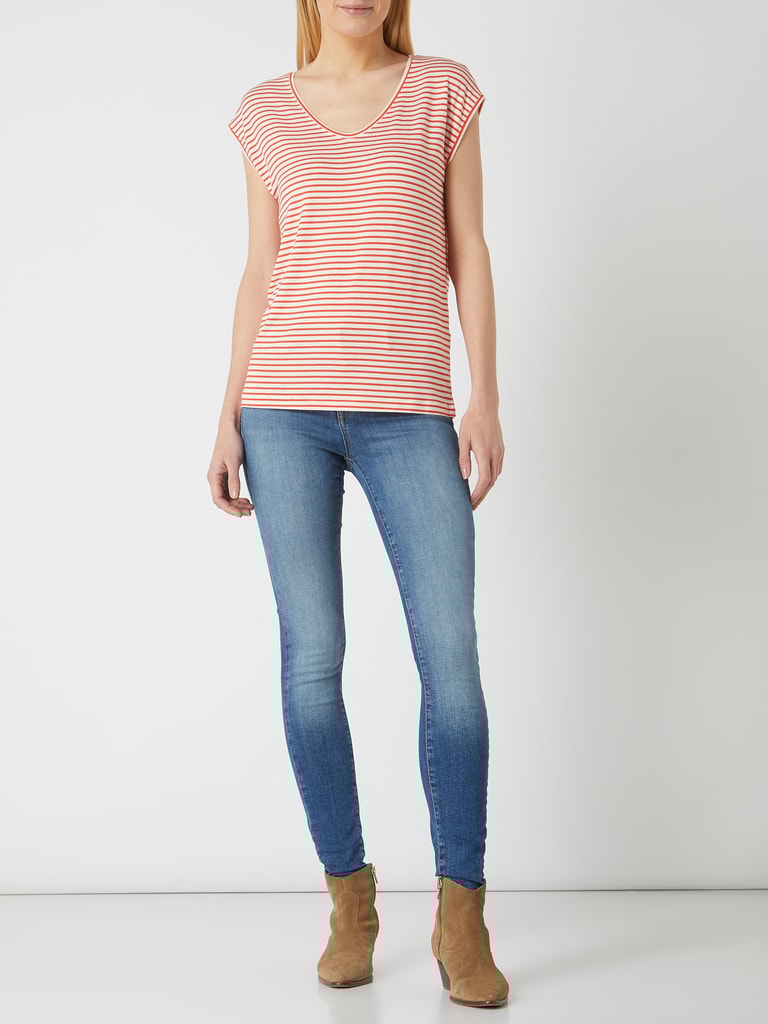 Pieces Shirt met streepmotief, model 'Billo' in rood online kopen | P&C