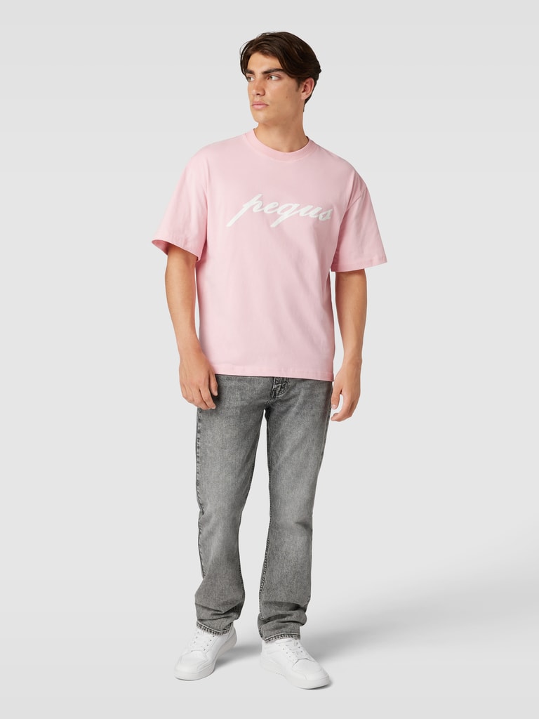 PEQUS T-Shirt aus Baumwolle mit Label-Detail (rosa) online kaufen