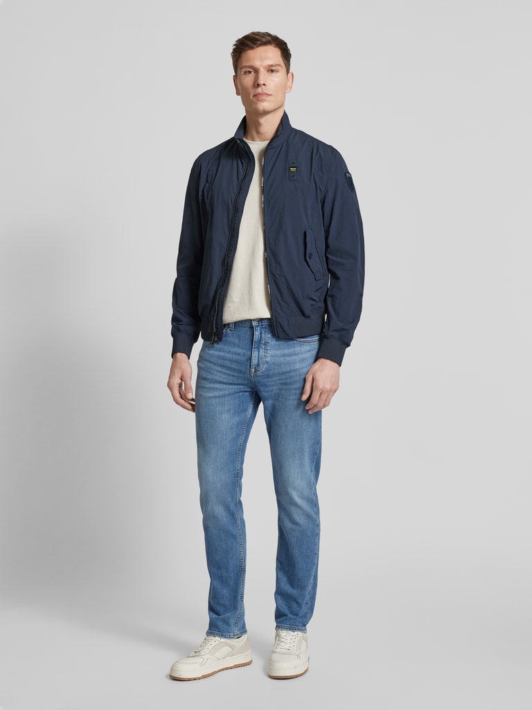 Blauer Usa Jack met opstaande kraag, model 'ALWIN' in marineblauw ...