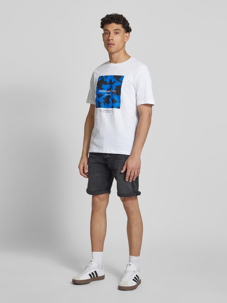 Jack & Jones T-Shirt mit Label-Print Modell 'JEFF' (weiss) online kaufen