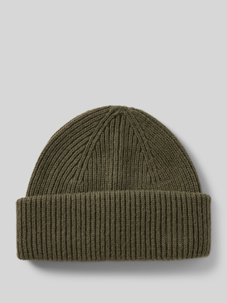 SELECTED HOMME Mütze aus Wolle mit Strukturmuster Modell 'MASON' (oliv ...