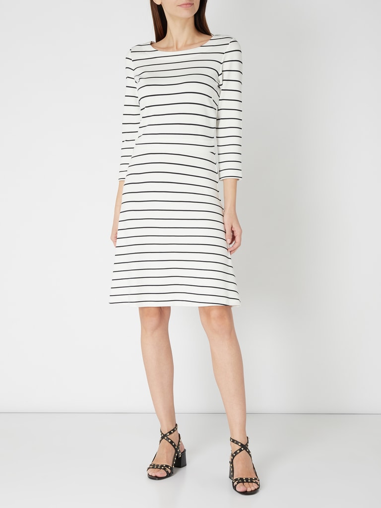 HUGO Jurk met streepmotief, model 'Dangelia' in offwhite online kopen | P&C