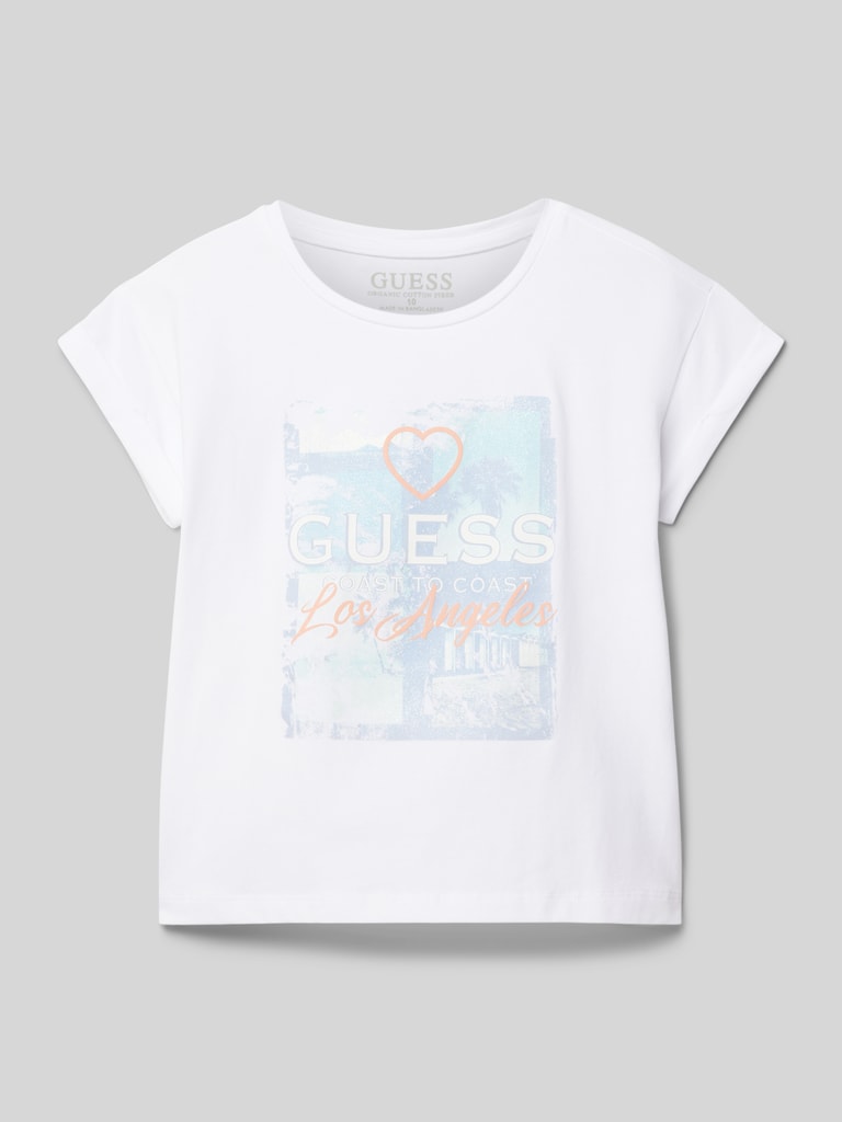 Guess T-Shirt mit Label-Print (weiss) online kaufen