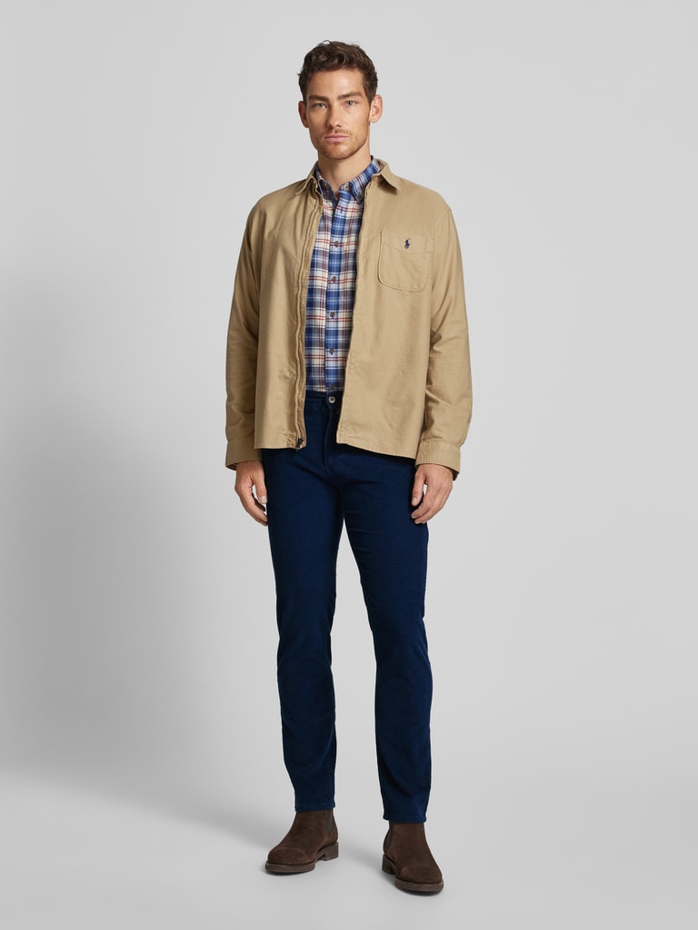 Kup online Pierre Cardin Spodnie sztruksowe o kroju tapered fit z ...