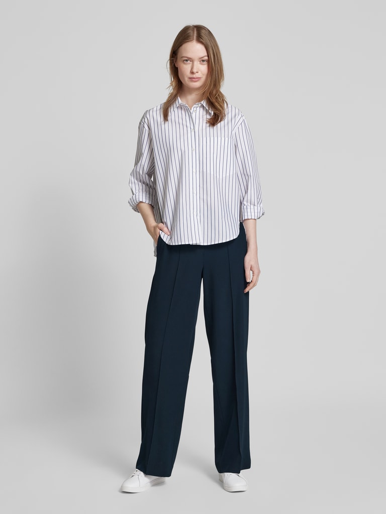 OPUS Straight leg stoffen broek met vaste persplooien, model 'Melane ...
