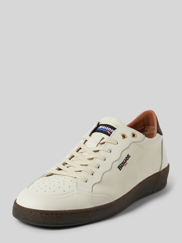 Blauer USA Ledersneaker mit Label-Details Modell 'MURRAY' (weiss ...