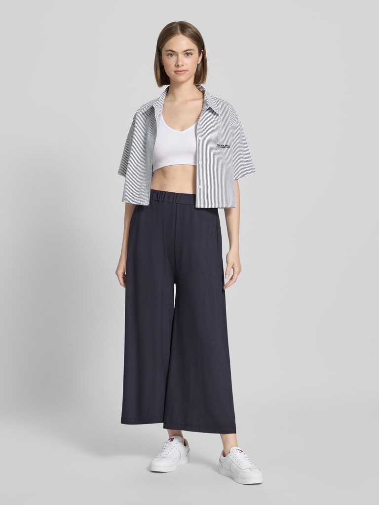 Marc O'Polo DENIM Wide leg culotte van viscosemix in marineblauw online ...